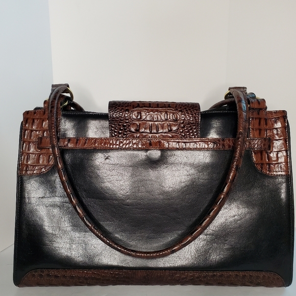 Brahmin | Bags | Brahmin Bevin Brick Lafayette Black Leather W Embossed ...